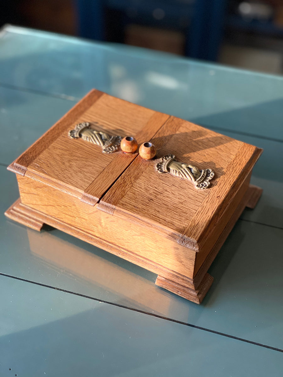 Victorian Cigarette Box with Clasped Hands – Through The Louping Glass